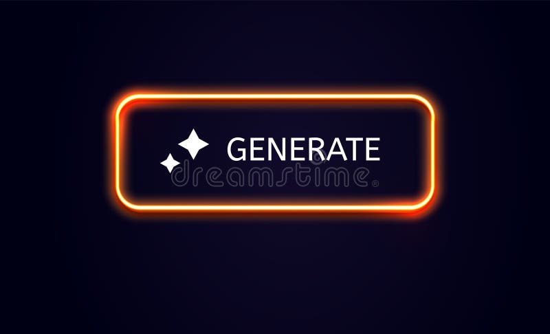 Neon Glow Generate Buttons Set for Modern UI Design, Web Applications ...