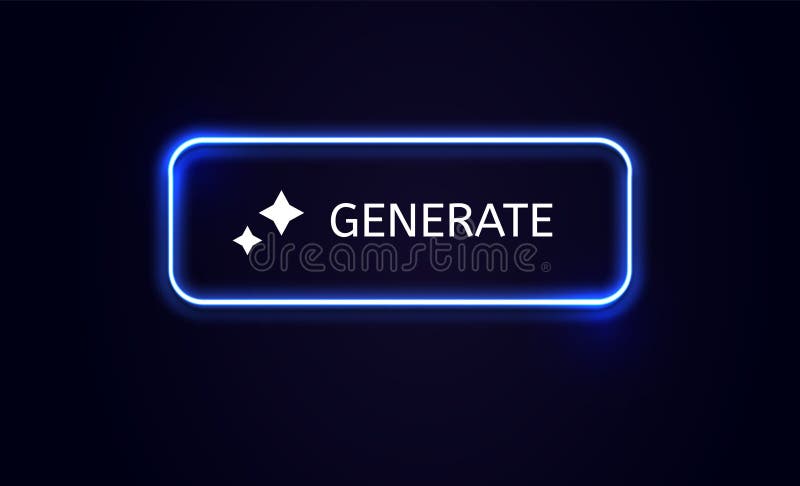 Neon Glow Generate Buttons Set for Modern UI Design, Web Applications ...