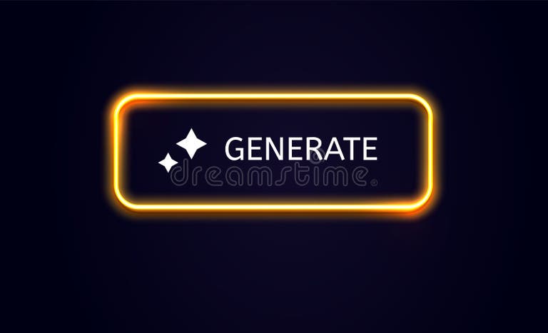 Neon Glow Generate Buttons Set for Modern UI Design, Web Applications ...