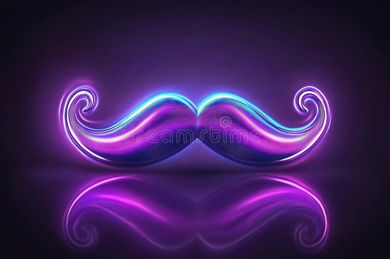 Neon Glow Mustache Design Abstract Art Stock Illustration ...
