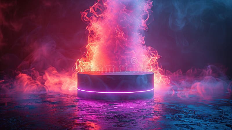 Neon Glow and Smoke Stage stock illustration. Illustration of effect ...