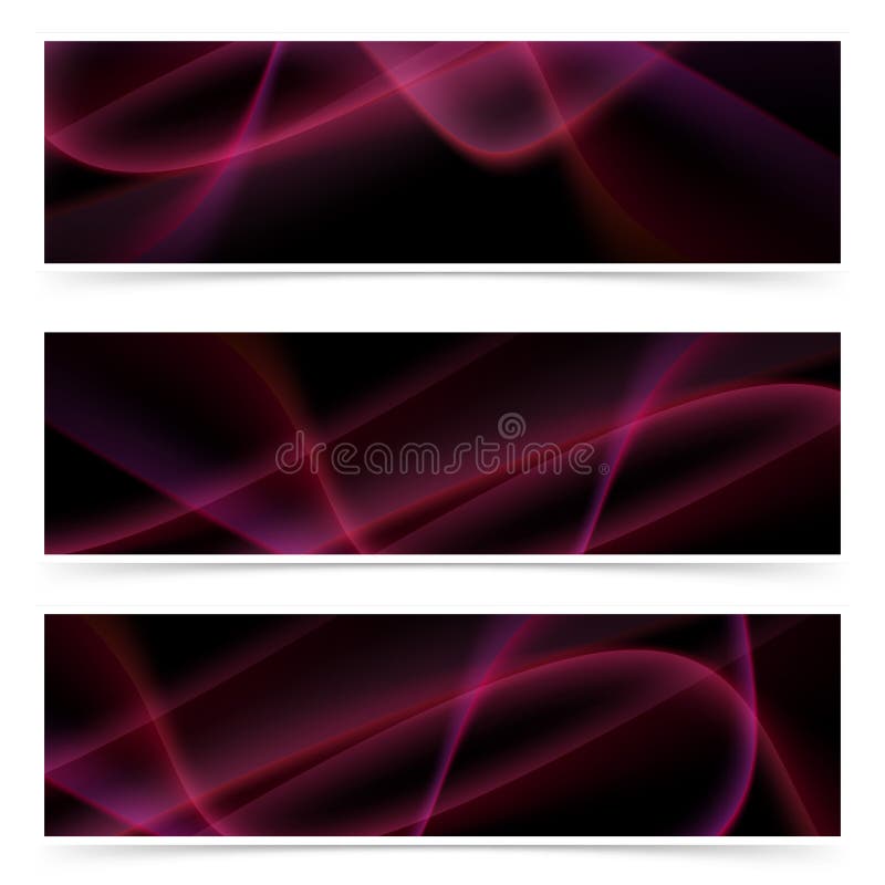 Neon Glow Swoosh Line Header Collection Stock Vector - Illustration of ...