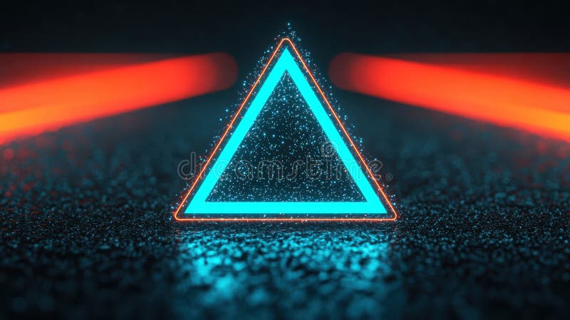 Neon Glow Triangle, a Luminous Geometric Shape with Vibrant Light and ...