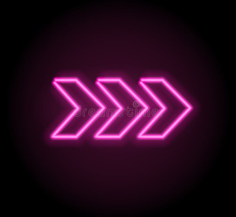 Neon glowing arrow pointer stock vector. Illustration of colorful ...