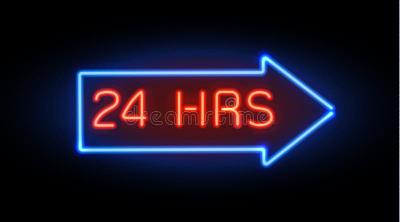 Neon Sign Open 24 7 Light Vector Background Stock Illustrations – 179 ...