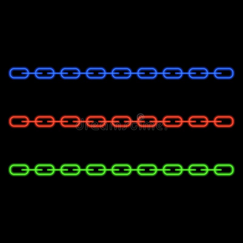 Neon glowing chain stock vector. Illustration of industry - 84849439