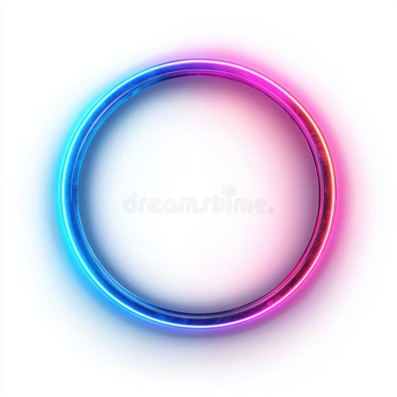 Neon Glowing Circles with Vibrant Colors. Generative Ai Stock ...