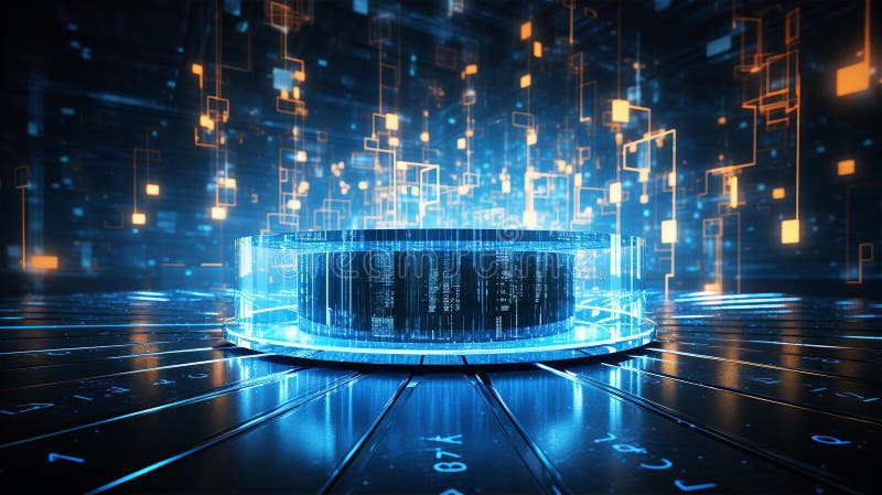 Neon Glowing Cubes, Beautiful Abstract Background. a Futuristic ...