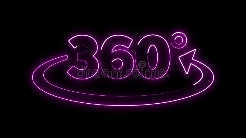 Neon Glowing 360 Degree Icon. Stock Footage - Video of graphic, glasses ...
