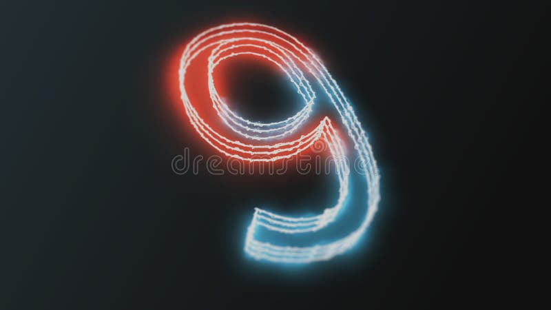 Neon glowing figures stock illustration. Illustration of numeral - 80587847