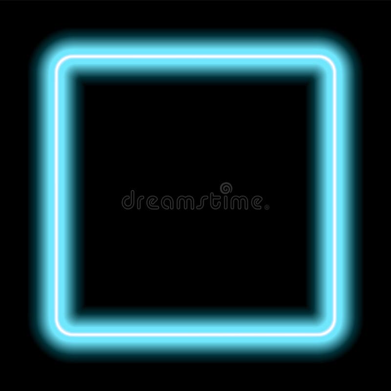Neon Glowing Frame. Illuminated Geometric Shape. Sign in Shape of ...