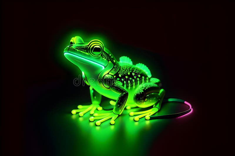 Neon Glowing Outlined Illustration of Frog Stock Illustration ...