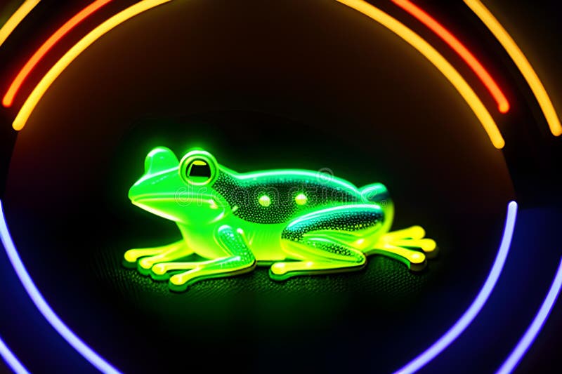 Neon Glowing Outlined Illustration of Frog Stock Illustration ...