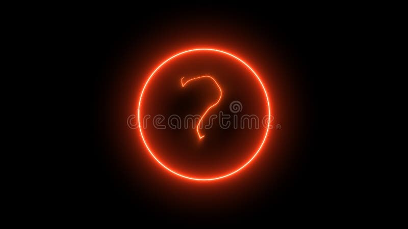 Neon Light Glowing Exclamation Mark on Black Background.Neon Glowing ...