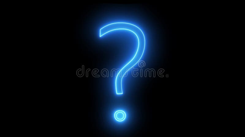 Neon Glowing Question Mark. Question Mark with Glowing Neon Light Stock ...