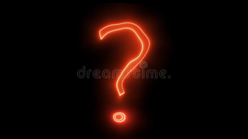 Neon Glowing Question Mark. Question Mark with Glowing Neon Light Stock ...