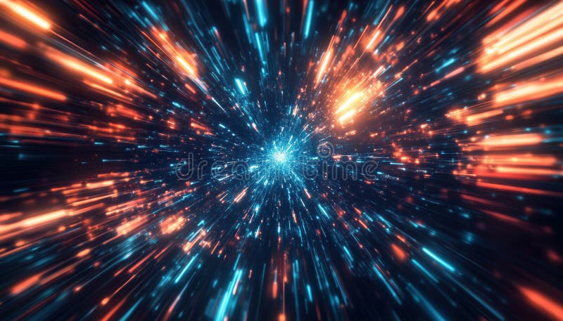 Neon Glowing Rays in Motion Stock Image - Image of dynamic, tech: 399578839