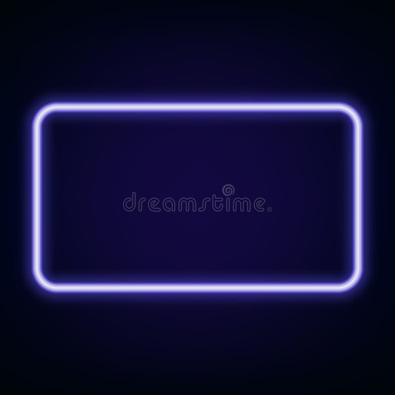 Neon Glowing Rectangle Fframe for Banner on Dark Background Vector ...