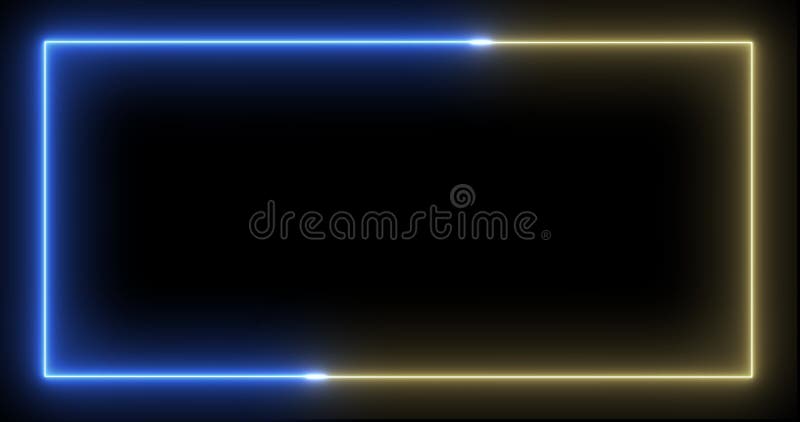 Neon Glowing Rectangular Frame Background Motion Graphic Animation in ...