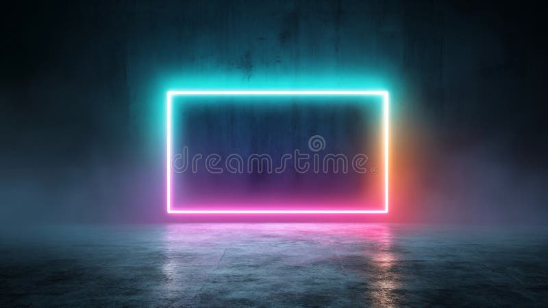 Colorful Glowing Rectangular Frame Gradient Background Modern Design ...