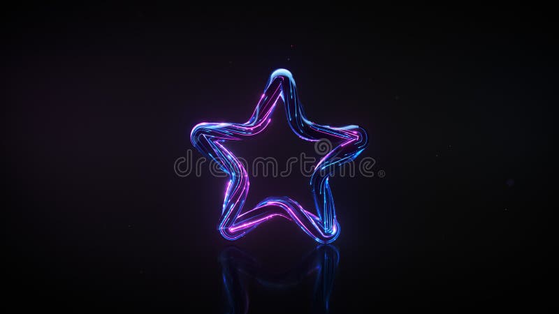 Neon Glowing Star Sign 3D Rendering Illustration Stock Illustration ...