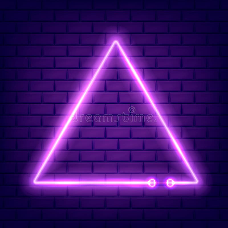Neon Glowing Triangle on Darkisolated. Vector Illustration Stock Vector ...
