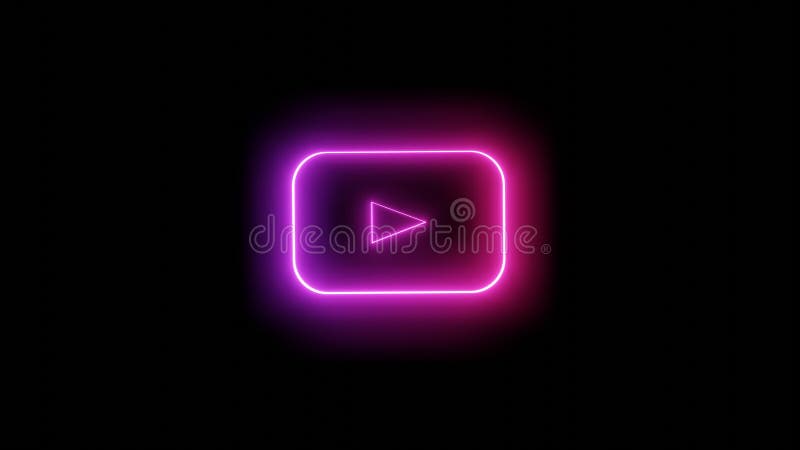 Neon Glowing Youtube Logo Image on Black Background Editorial Stock ...