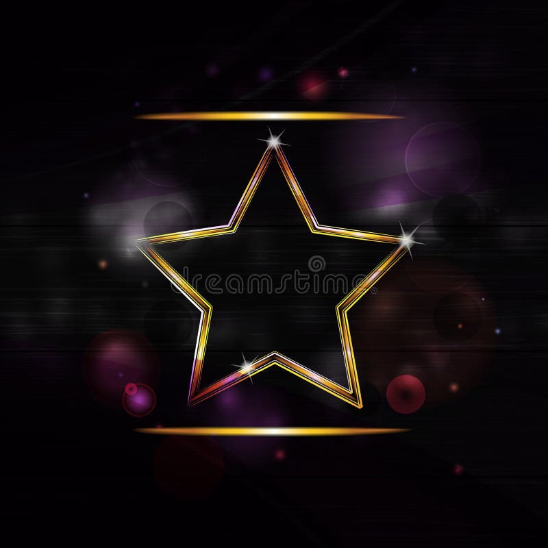 Black and Gold Star and Banner Background Stock Vector - Illustration ...