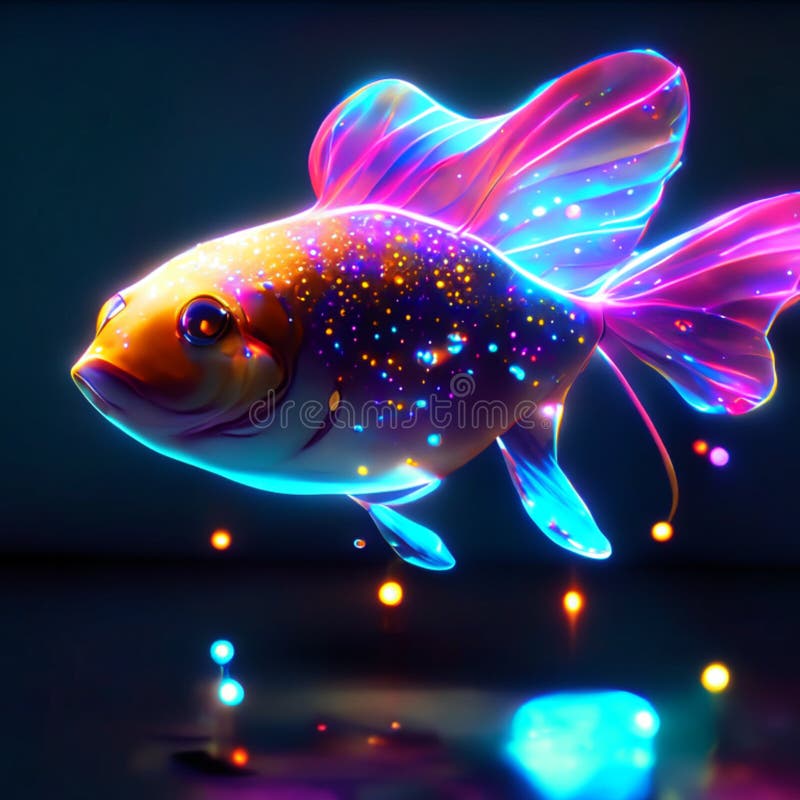 Neon Goldfish in Sunglasses. Pop Art Style Fish Portrait Stock ...
