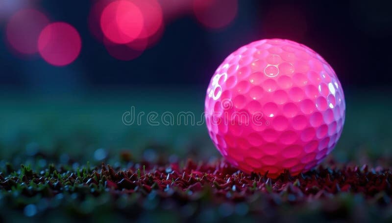 Neon Golf Ball, Close Up Showing Texture and Glow, Design Element, Glow ...