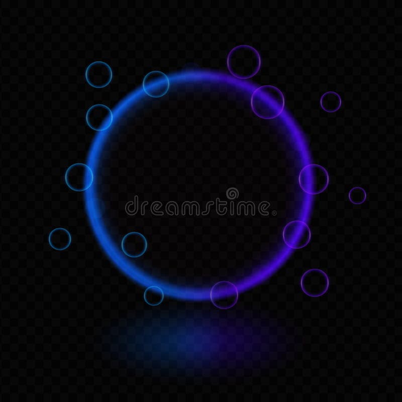 Neon Gradient Magic Circle. Glowing Multicolor Ring, Futuristic Light ...
