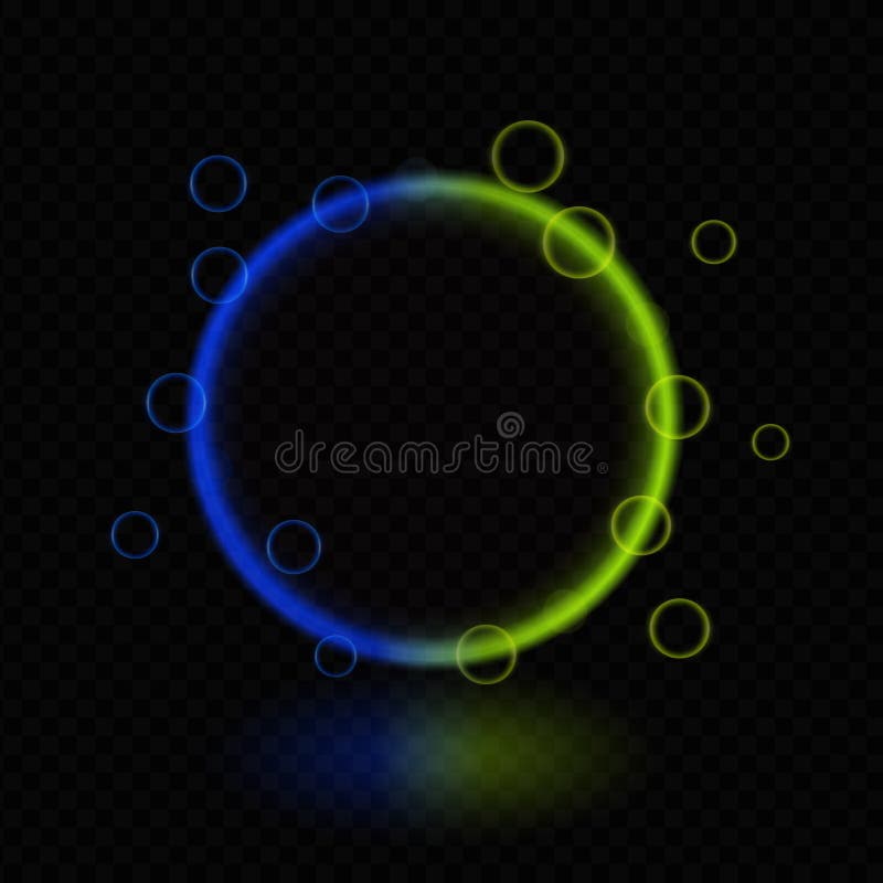Neon Gradient Magic Circle. Glowing Multicolor Ring, Futuristic Light ...