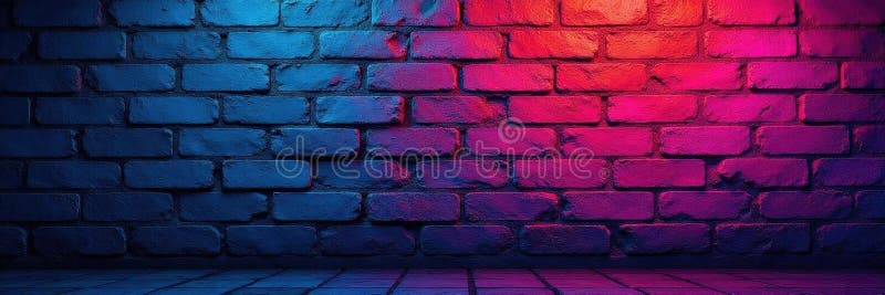 Neon Graffiti Art Banner, Bold Colors, Brick Wall Texture , Pattern ...