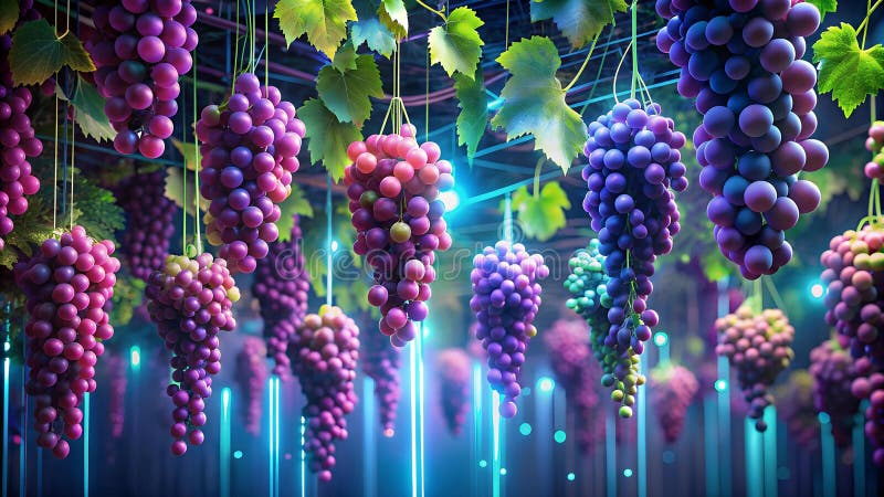 Neon Grapes of the Future a Symphony of Digital Vines AI Generated ...