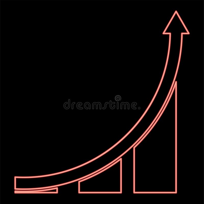 Neon Graph Red Color Vector Illustration Flat Style Image Stock Vector ...