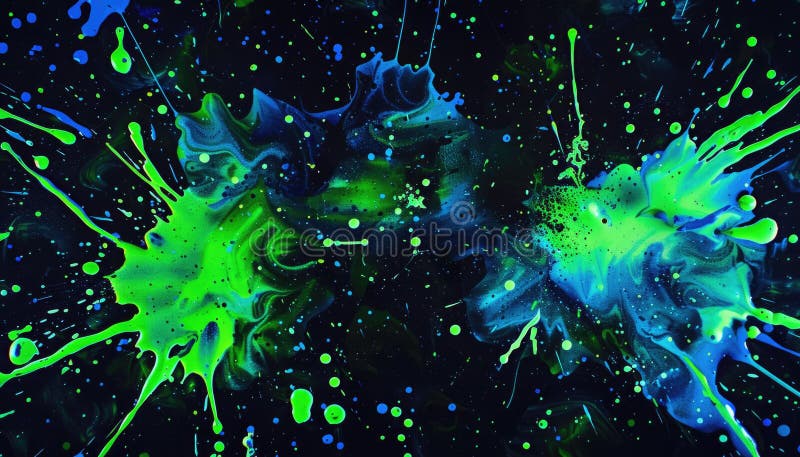 Vivid Neon Abstract Paint Splash with Dynamic, Energetic Colors and a ...