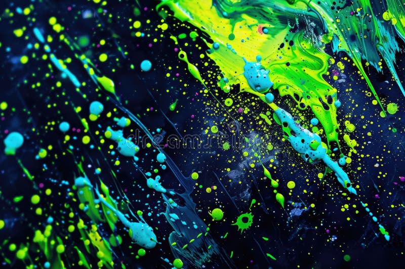 Vivid Neon Abstract Paint Splash with Dynamic, Energetic Colors and a ...