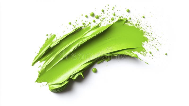 Neon Green Brush Stroke Isolated on White Stock Illustration ...
