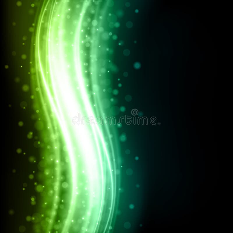 Neon Green Curved Illuminated Vertical Line Hi Tech Cyberspace Digital ...