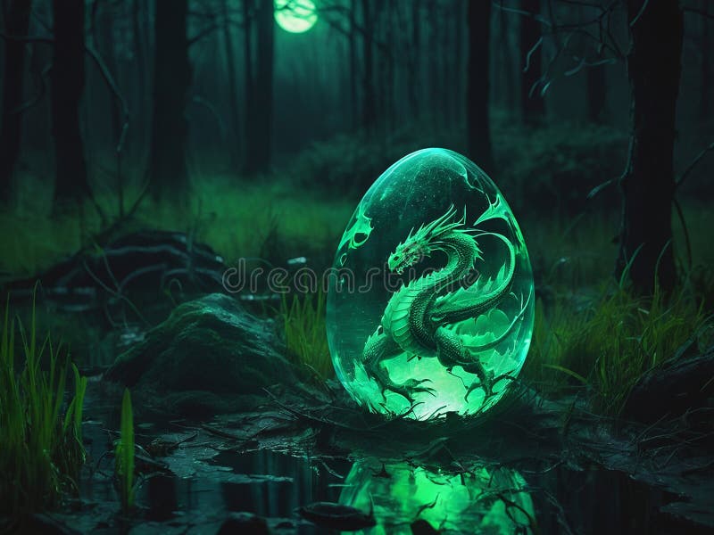 Neon Green Glowing Radioactive Transparency Dragon Egg in the Dark ...