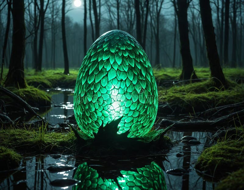 Neon Green Glowing Radioactive Transparency Dragon Egg in the Dark ...