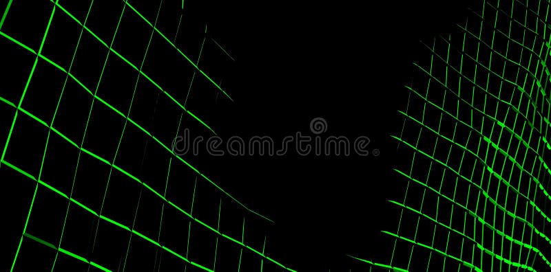 Neon Green Grid on Black Background Stock Illustration - Illustration ...