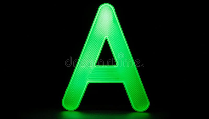 Neon Green Letter a on Black Background Stock Illustration ...