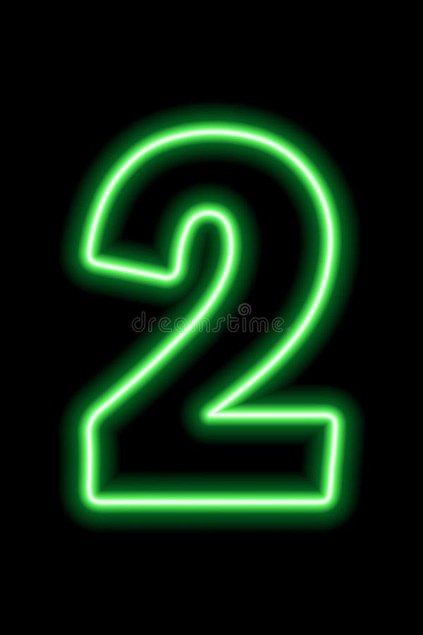 Neon Green Number 9 on Black Background. Learning Numbers, Serial ...