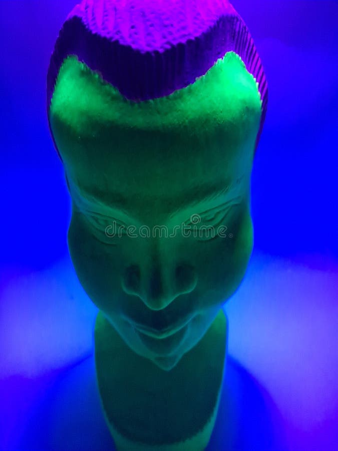 Neon Green and Pink Head Statue Stock Image - Image of green, unique ...