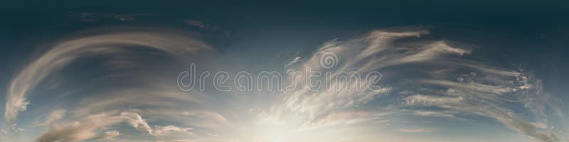 Neon Green Sky Panorama with Cirrus Clouds. Seamless Hdr 360 Degree ...