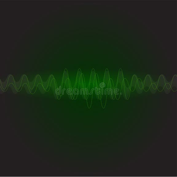 Neon Green Sound Wave Vector Stock Vector - Illustration of sound ...