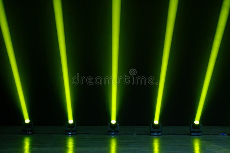 Neon Green Spotlights in Conference Hall Stock Photo - Image of ...