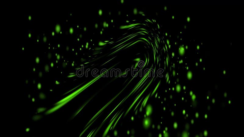 Neon Green Vortex of Particles of Light in Black Spaces in Black Space ...