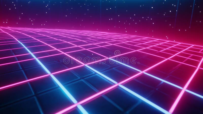 Neon Grid Background stock illustration. Illustration of space - 339279373